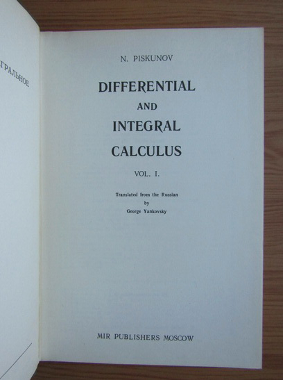 N. Piskunov - Differential and integral calculus (2 volume) - Cumpără